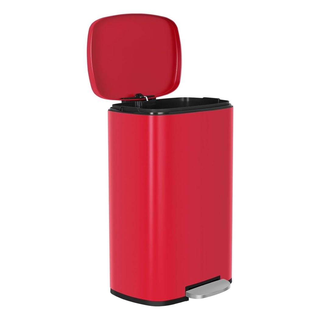 Stainless Steel Trash Can 50 L/13 Gallon Garbage Can for Kitchen Hands ...