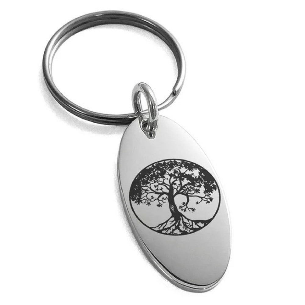 Tioneer Stainless Steel Tree of Life Engraved Small Oval Charm Celtic ...