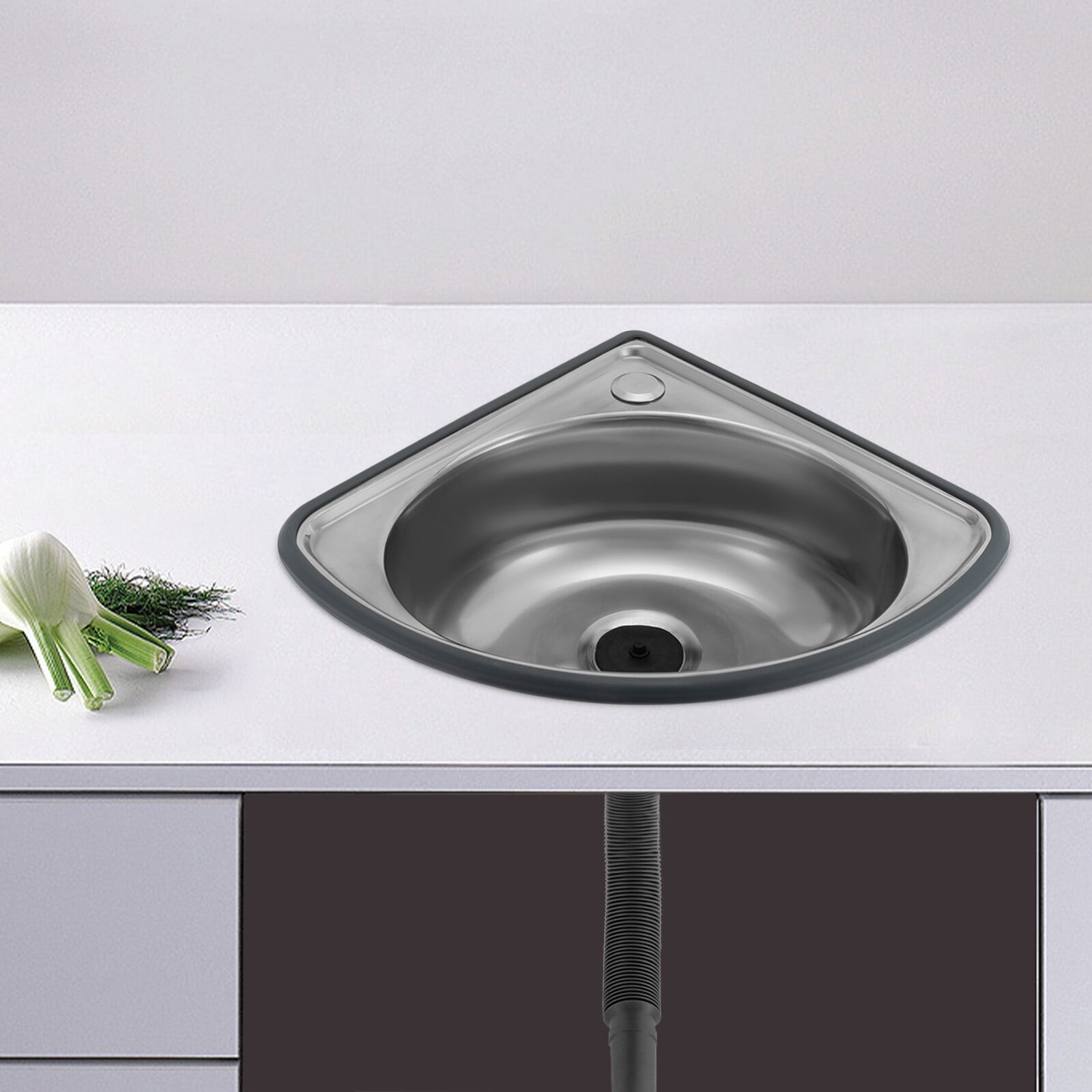 Stainless Steel Triangle Corner Basin Thick Small Sink Wall Mounted ...