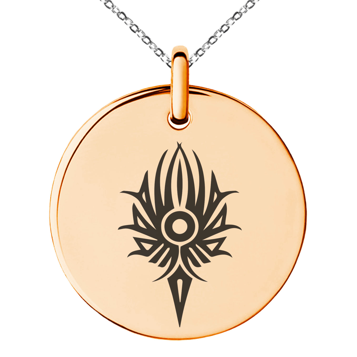 Tioneer Stainless Steel Tribal Torch Rune Engraved Small Medallion ...