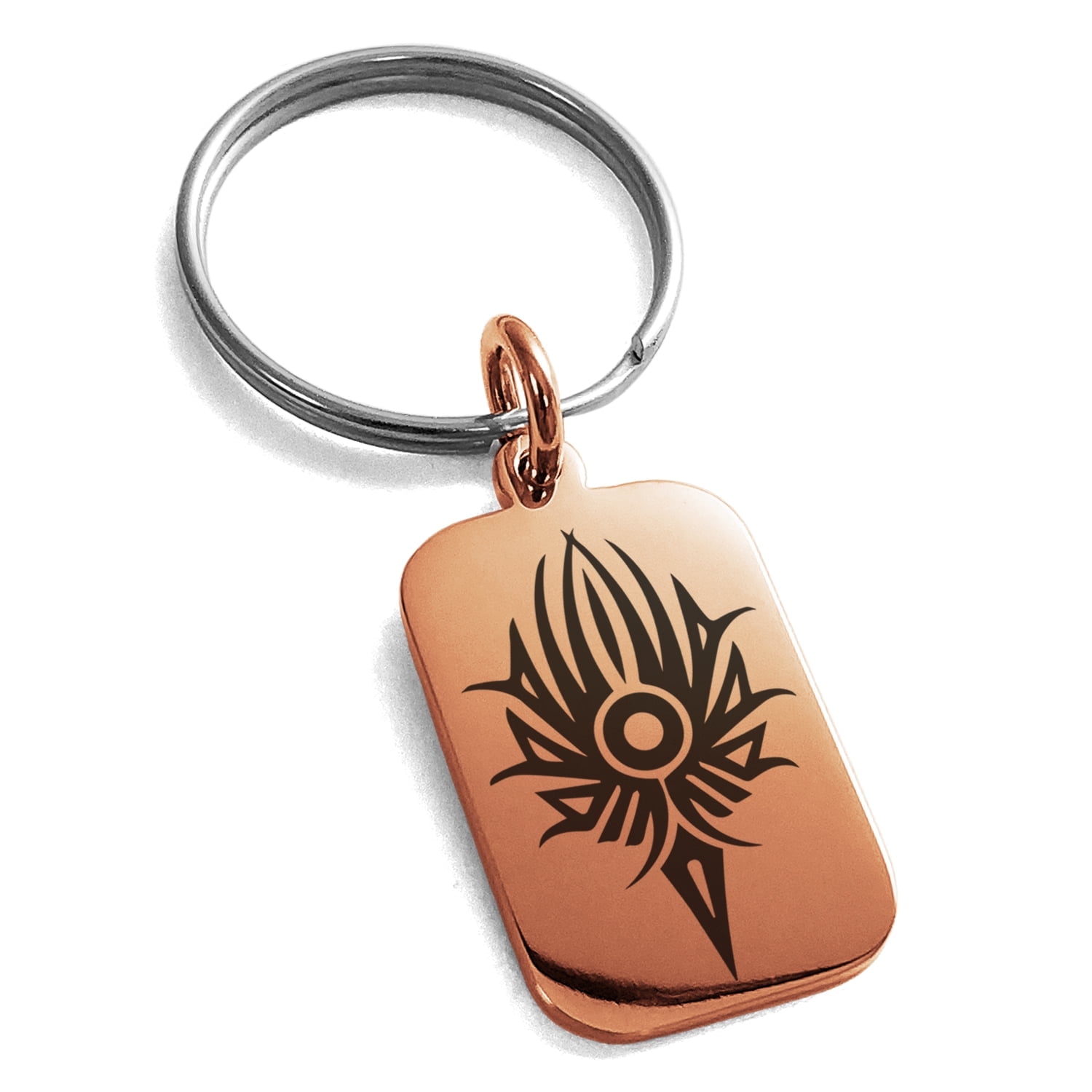 Tioneer Stainless Steel Tribal Torch Rune Engraved Small Rectangle Dog ...