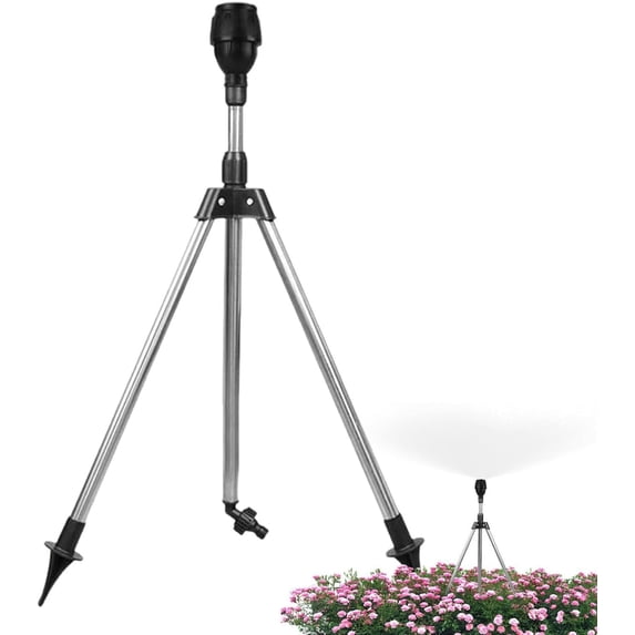 Stainless Steel Tripod Sprinkler 360° Rotatable Adjustable Height ...