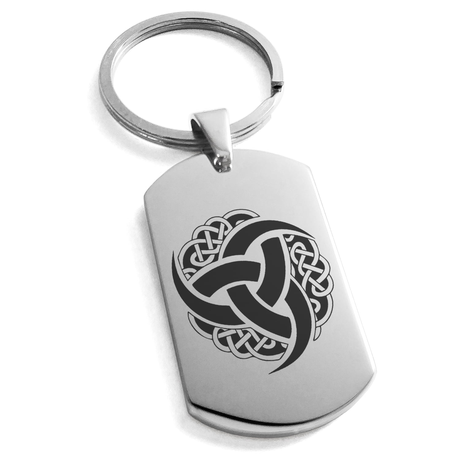 Stainless Steel Triskelion Odin's Horn Knot Viking Engraved Dog Tag ...