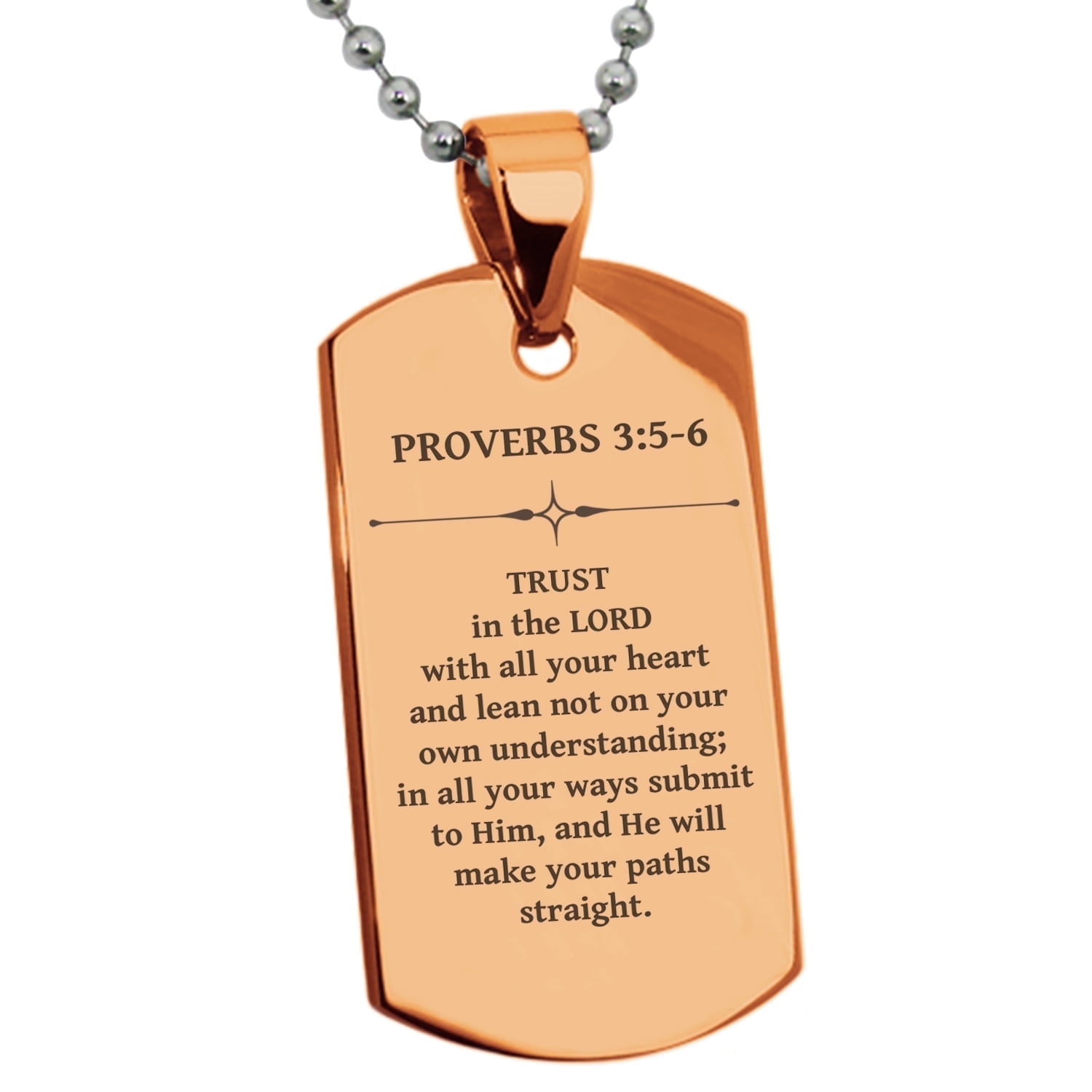 Tioneer Stainless Steel Trust in the Lord Proverbs 3:5-6 Dog Tag ...