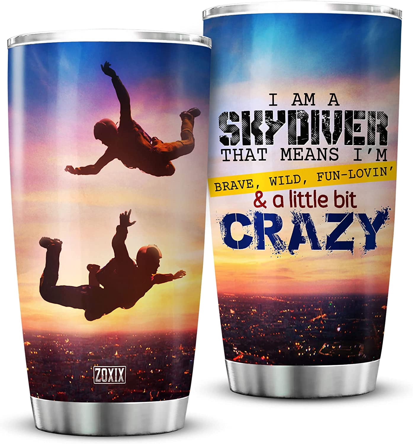 Stainless Steel Tumbler 20oz Skydiving Coffee Cup With Lid Im A ...