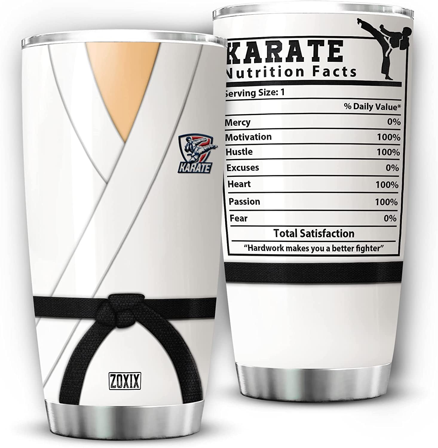Stainless Steel Tumbler Karate Gifts For Men Funny Saying Nutrition ...