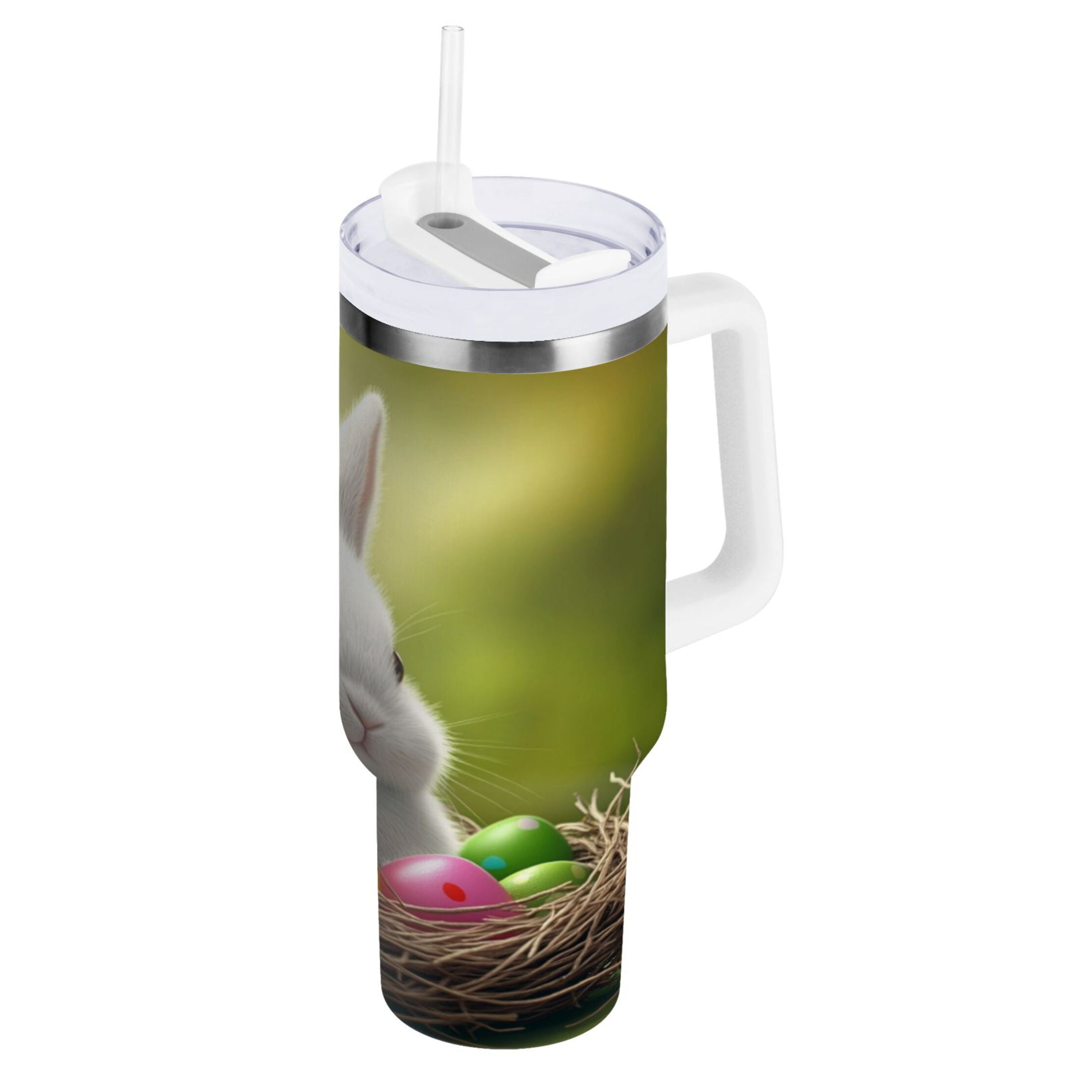 Stainless Steel Tumbler with Straw and Handle, Double Wall Insulated ...