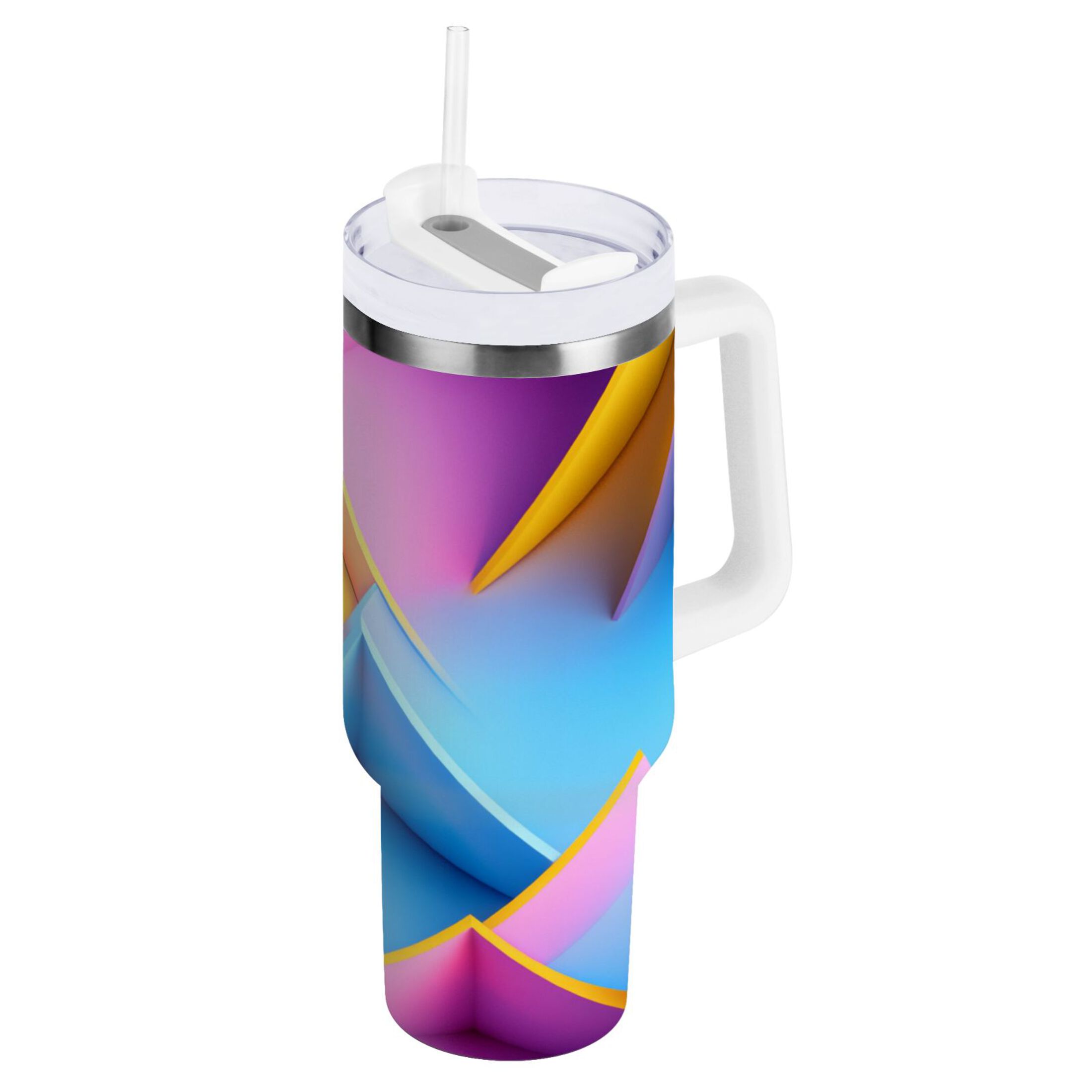 Stainless Steel Tumbler with Straw and Handle, Double Wall Insulated ...