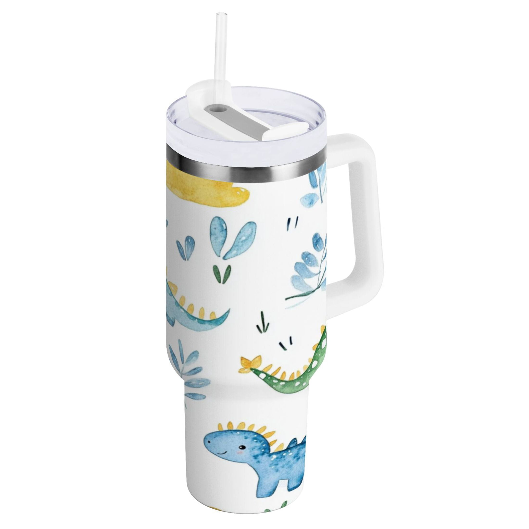Stainless Steel Tumbler with Straw and Handle, Double Wall Insulated ...