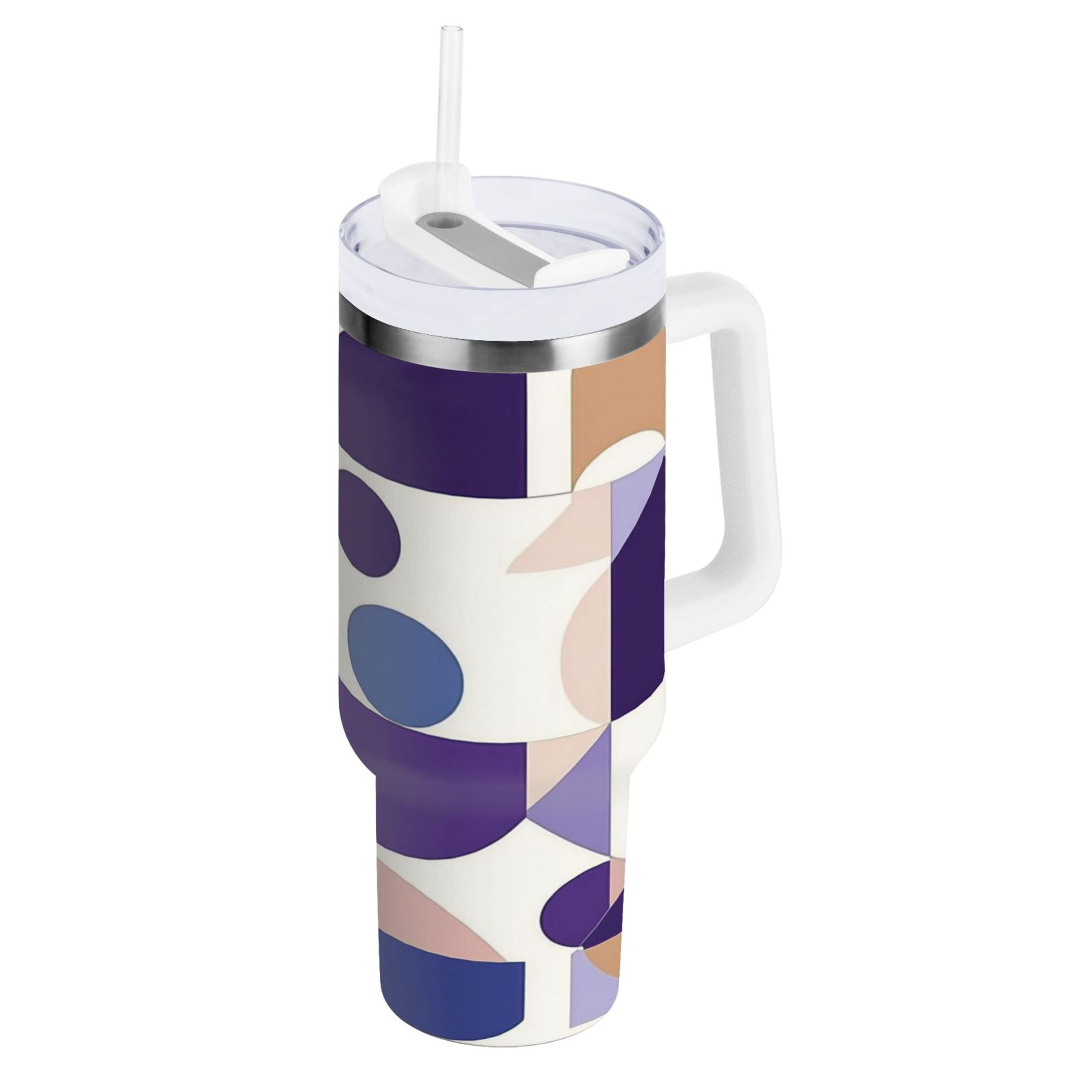 Stainless Steel Tumbler with Straw and Handle, Double Wall Insulated ...
