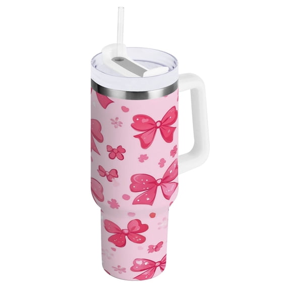 Stainless Steel Tumbler with Straw and Handle, Double Wall Insulated ...