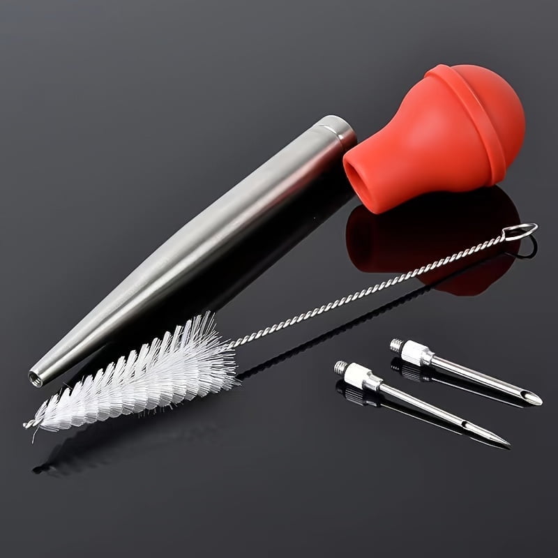 1PC Stainless Steel Turkey Baster With Cleaning Brush - Food Grade ...