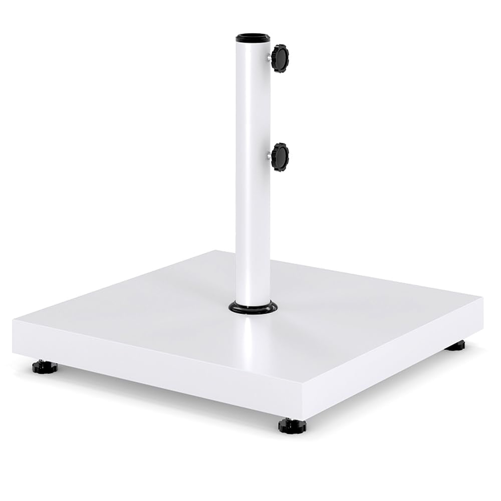 Stainless Steel Umbrella Stand 42lbs, Heavy Duty Square Cement Filled ...