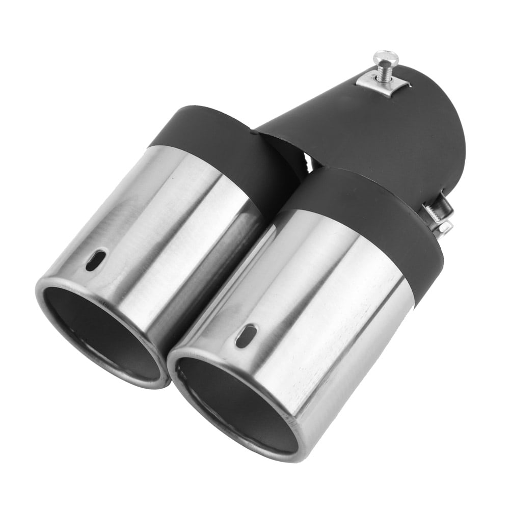 Stainless Steel Universal Car Curved Dual Exhaust Pipe Rear Muffler Tip ...