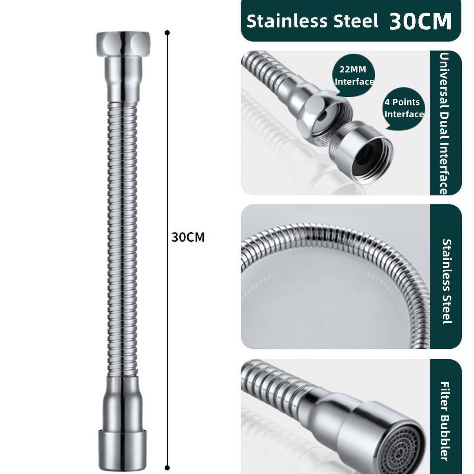 Stainless Steel Universal Faucet Extender 360° Rotation Kitchen Anti ...