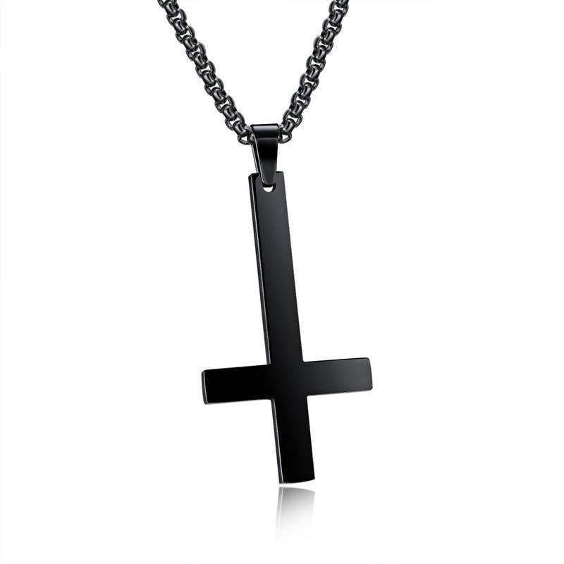 Stainless Steel Upside Down Cross Chain Necklace for Men,inverted Cross ...