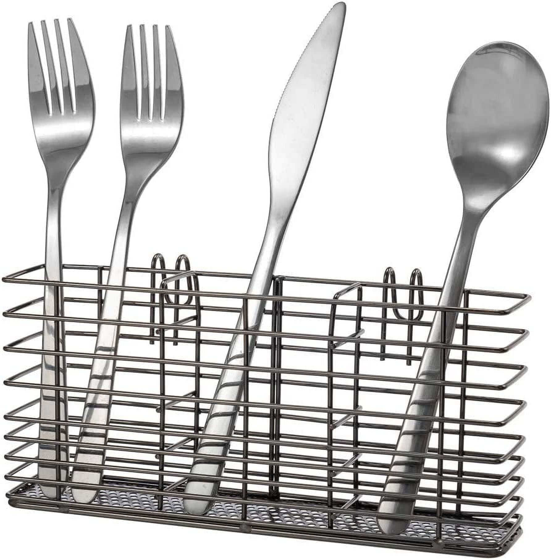 Stainless Steel Utensil Drying Rack Basket Holder Cutlery Utensil ...