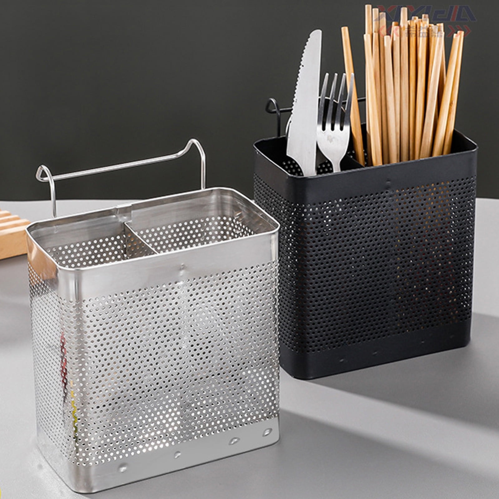 Stainless Steel Utensil Holder Organizer | Chopsticks Fork Spoon ...