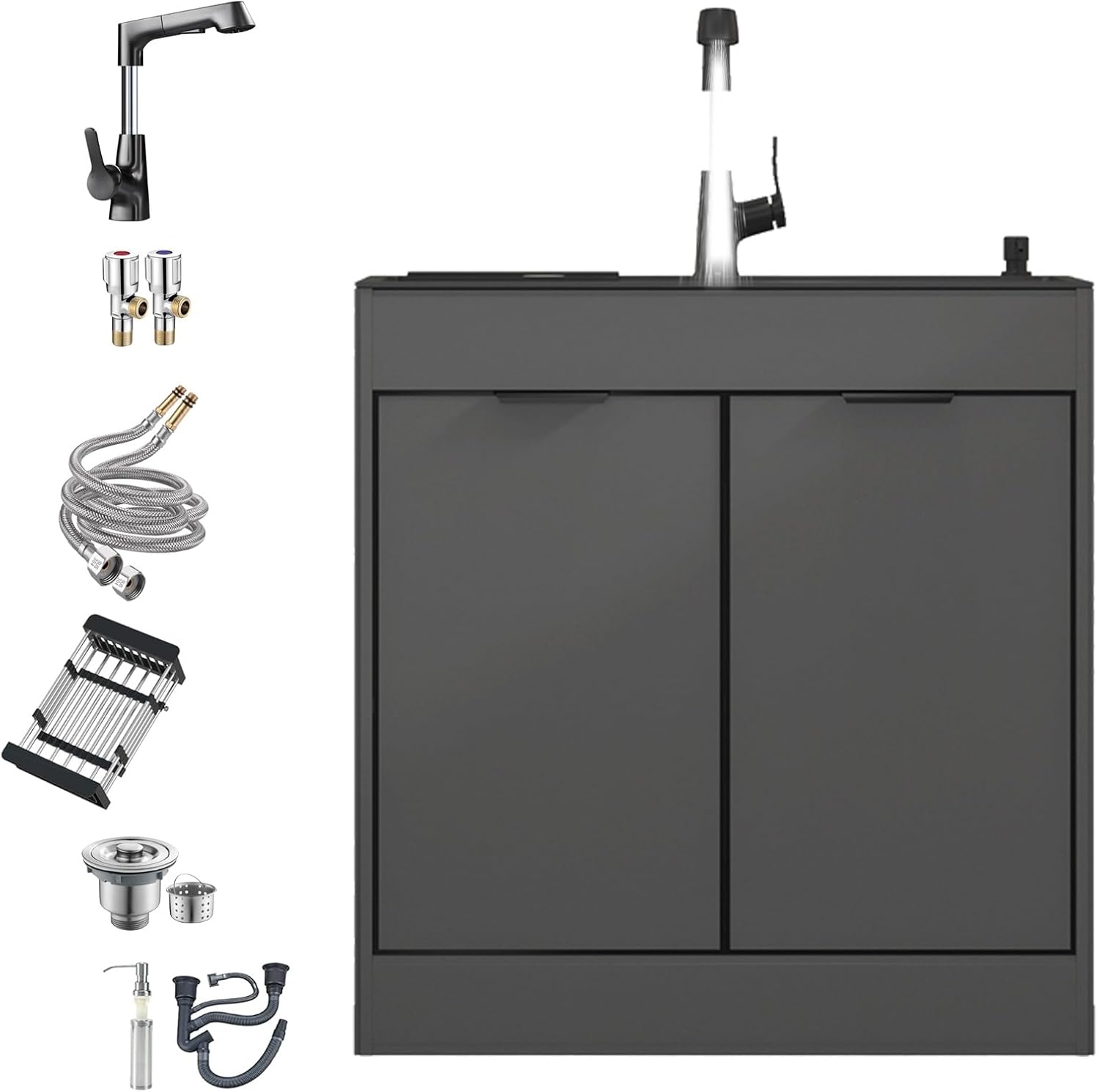 Stainless Steel Utility Sink With Cabinet, Commercial Sink With Cold ...