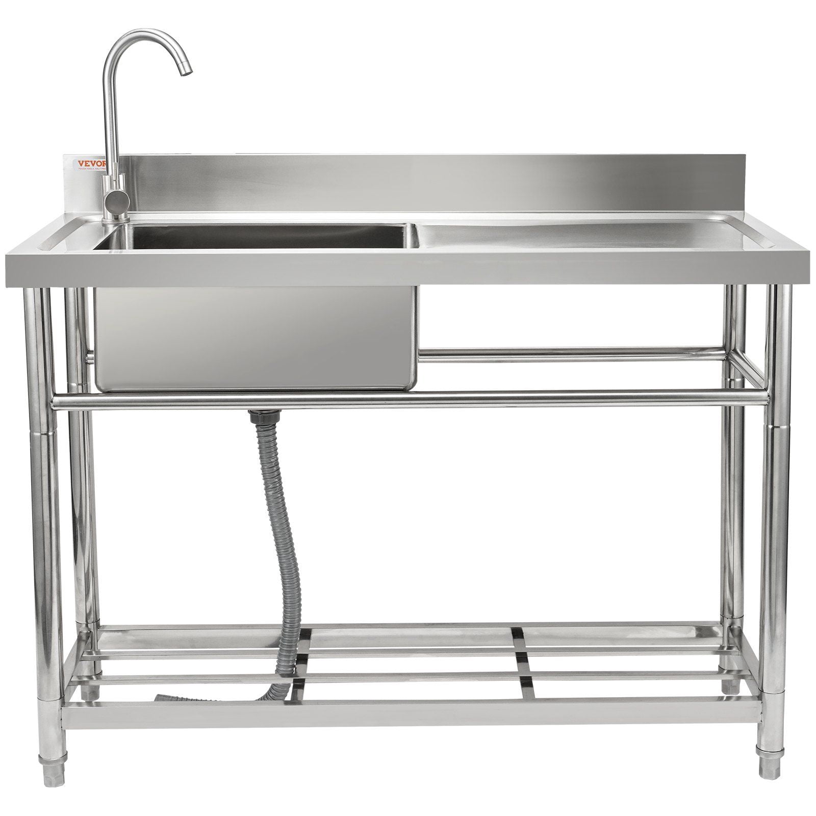 Stainless Steel Utility Sink, Free Standing Single Bowl Commercial ...