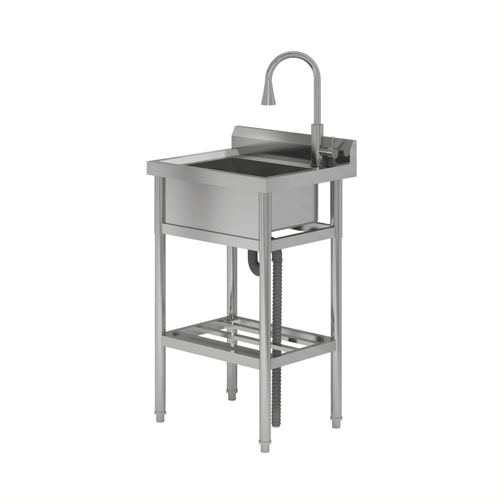Stainless Steel Utility Sink, Free Standing Single Bowl Kitchen Sink ...