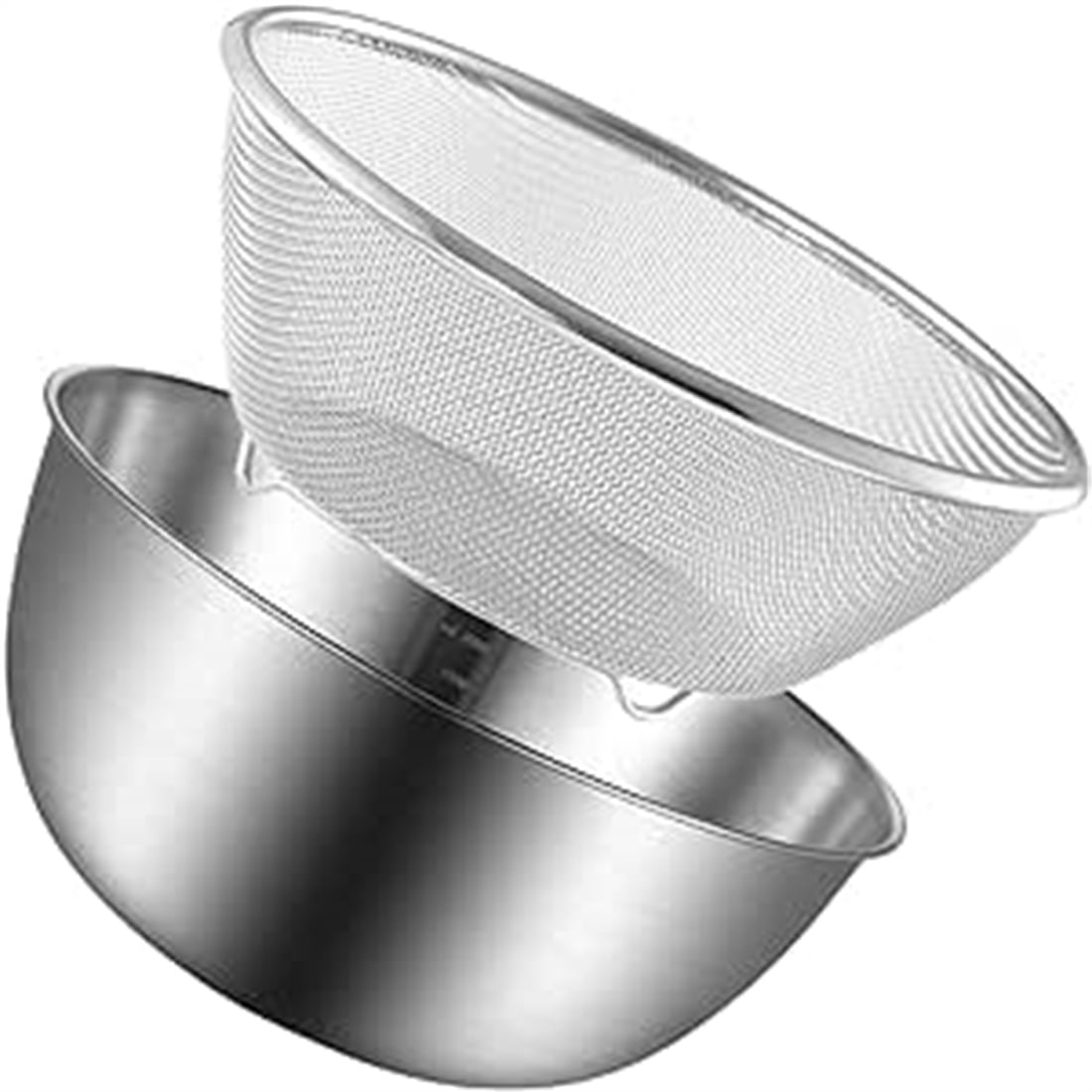 Stainless Steel Vegetable Basin 2Pcs/Set,Filter Mixing Bowls Strainer ...