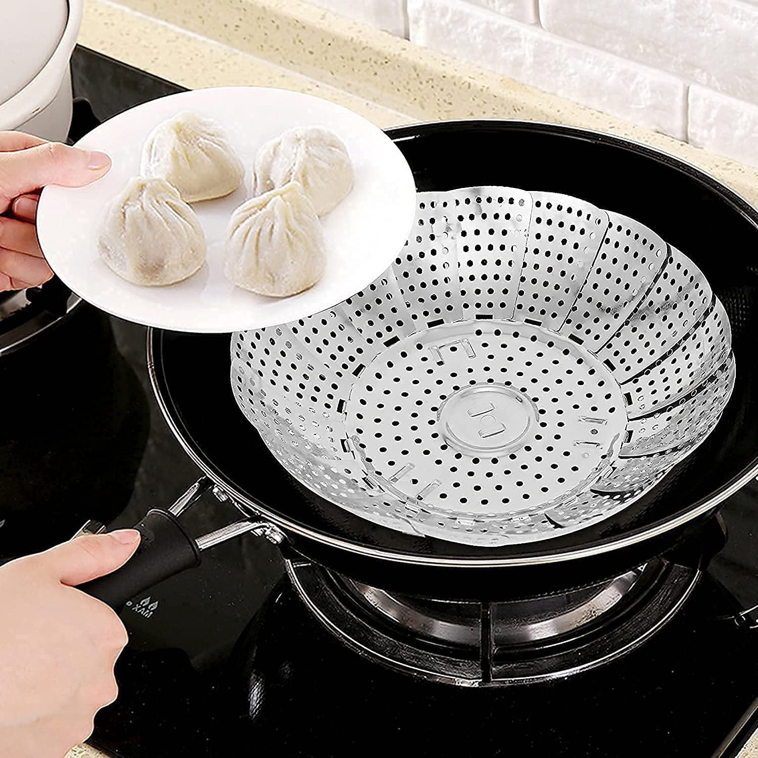 Stainless Steel Vegetable Steamer Basket - Silver | Foldable Veg ...