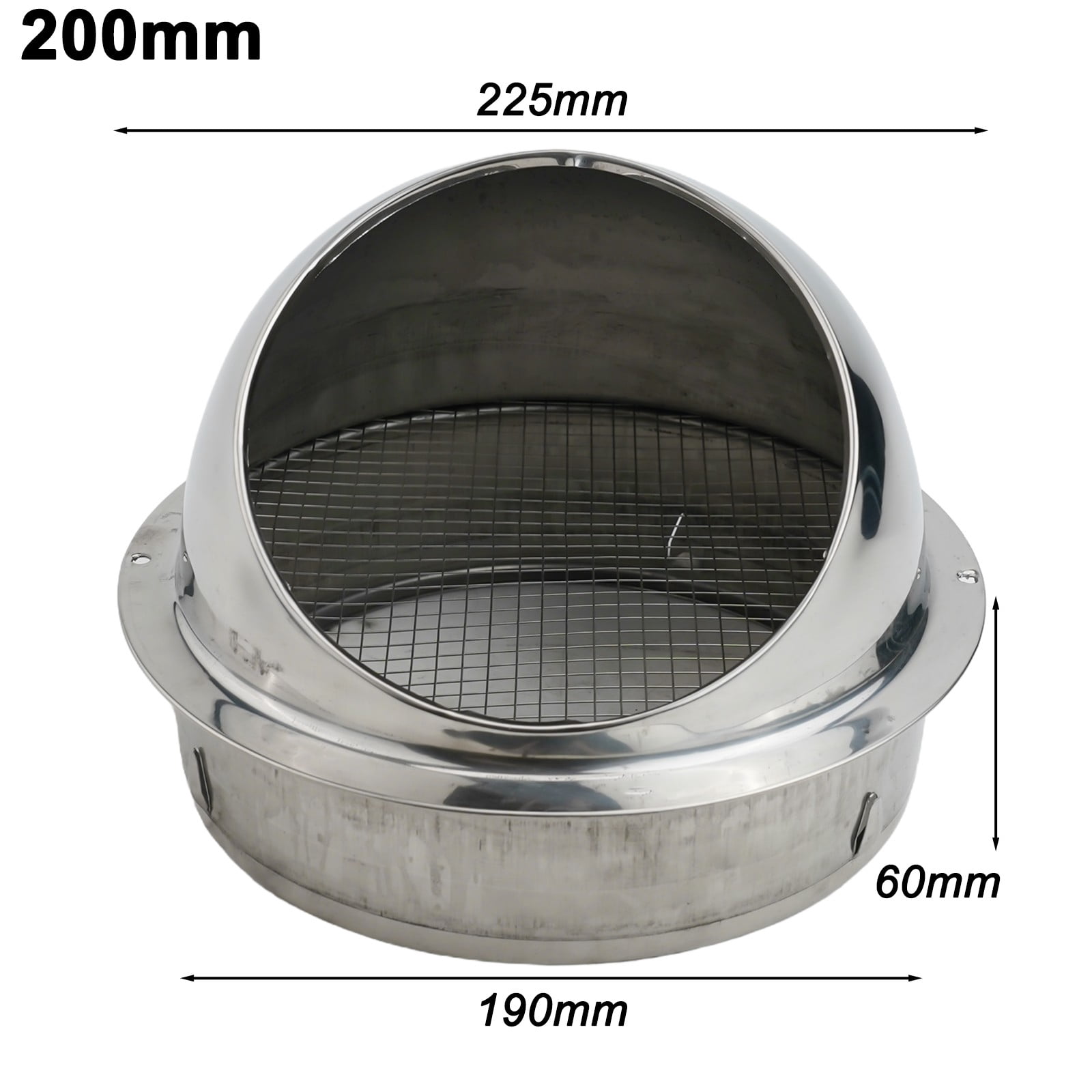 Stainless Steel Vent Grille Round Brushed External Extraction Wall Vent ...