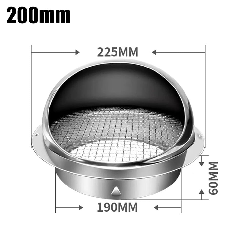 Stainless Steel Vent Grille Round Brushed Horn External Extraction Wall ...