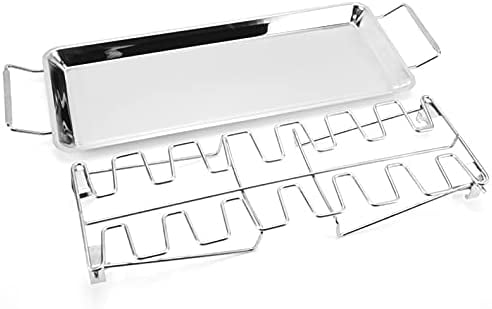 Stainless Steel Vertical Grill Rack and Drip Tray, Chicken Leg and Wing ...