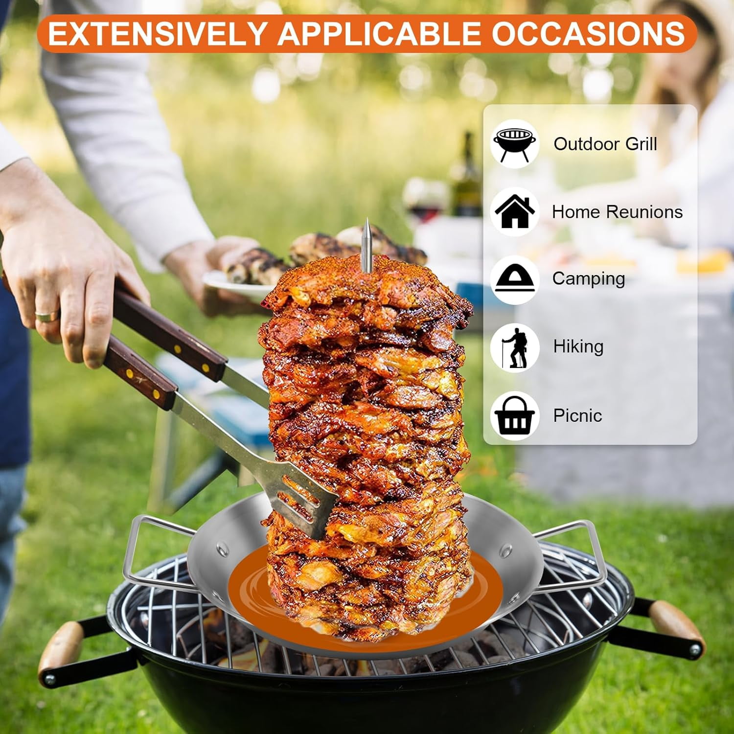 Stainless Steel Vertical Skewer, Brazilian Vertical Spit Stand with 3 ...