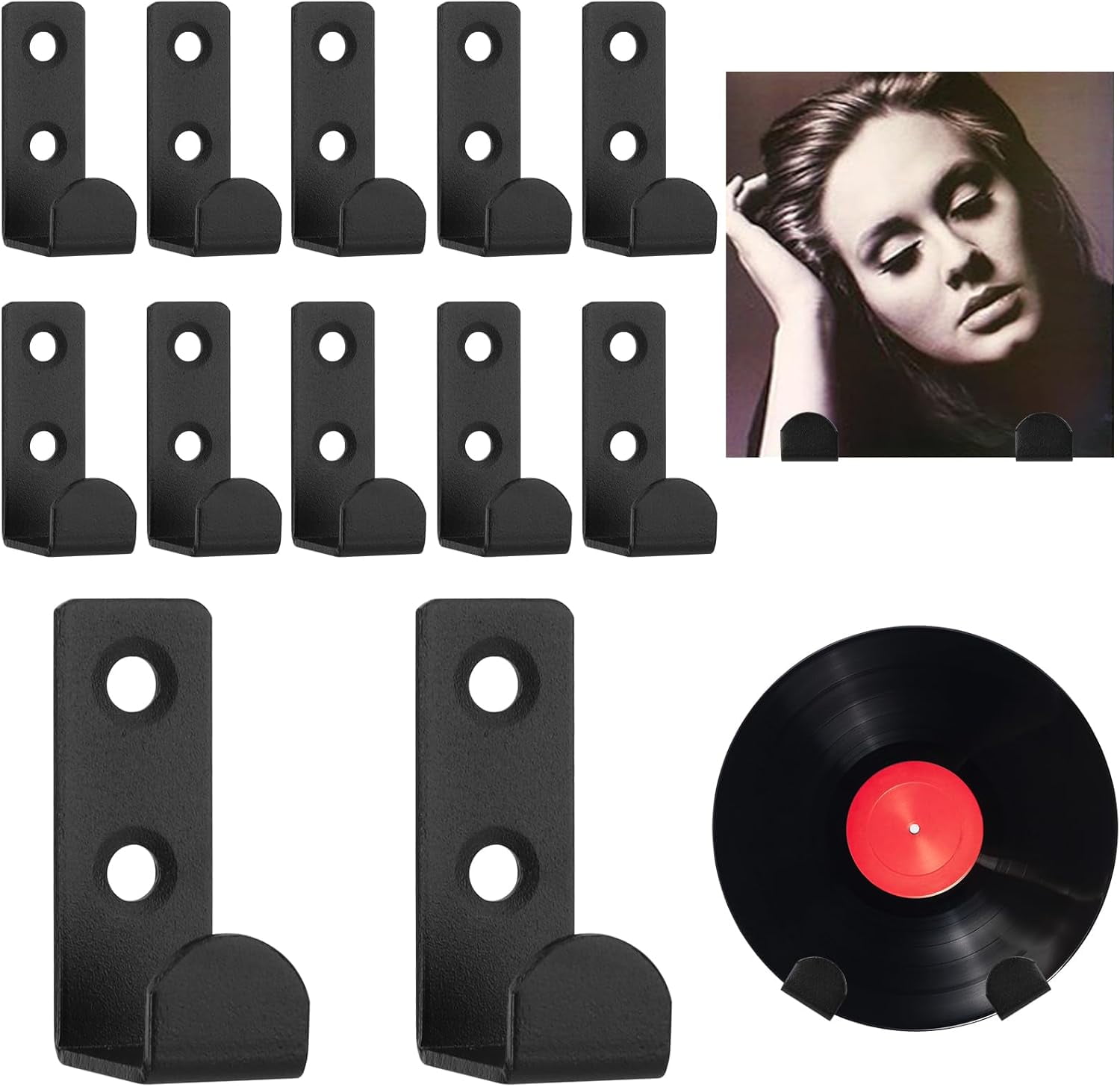 Stainless Steel Vinyl Record Wall Mount Display Shelf,12 Pcs Vinyl ...