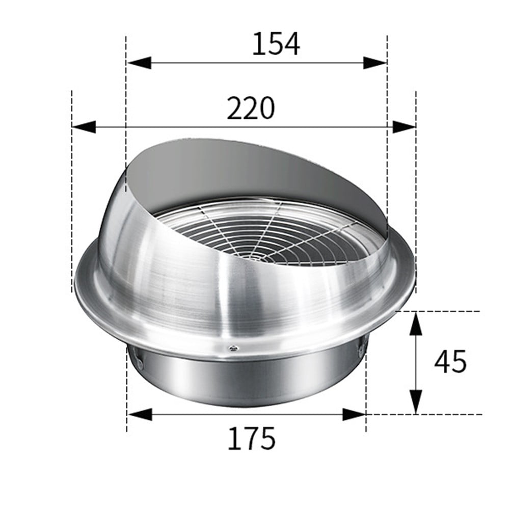 Stainless Steel Wall Ceiling Exhaust Duct Cover Vent Cap Waterproof ...