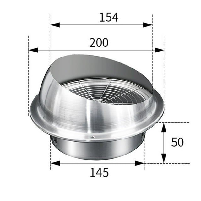 Stainless Steel Wall Ceiling Exhaust Duct Cover Vent Cap Waterproof ...