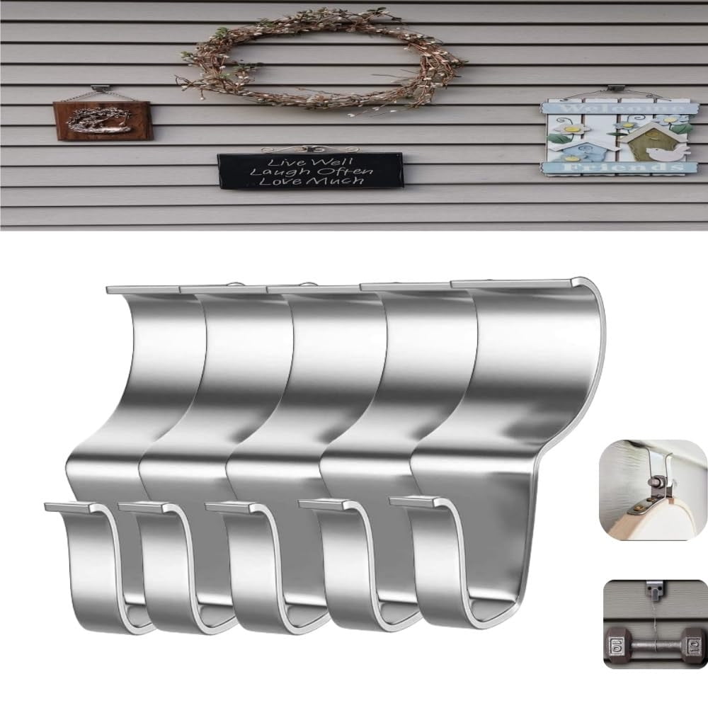 Stainless Steel Wall Hooks 5-Pack, Punch-Free Adhesive Mount, Concealed ...