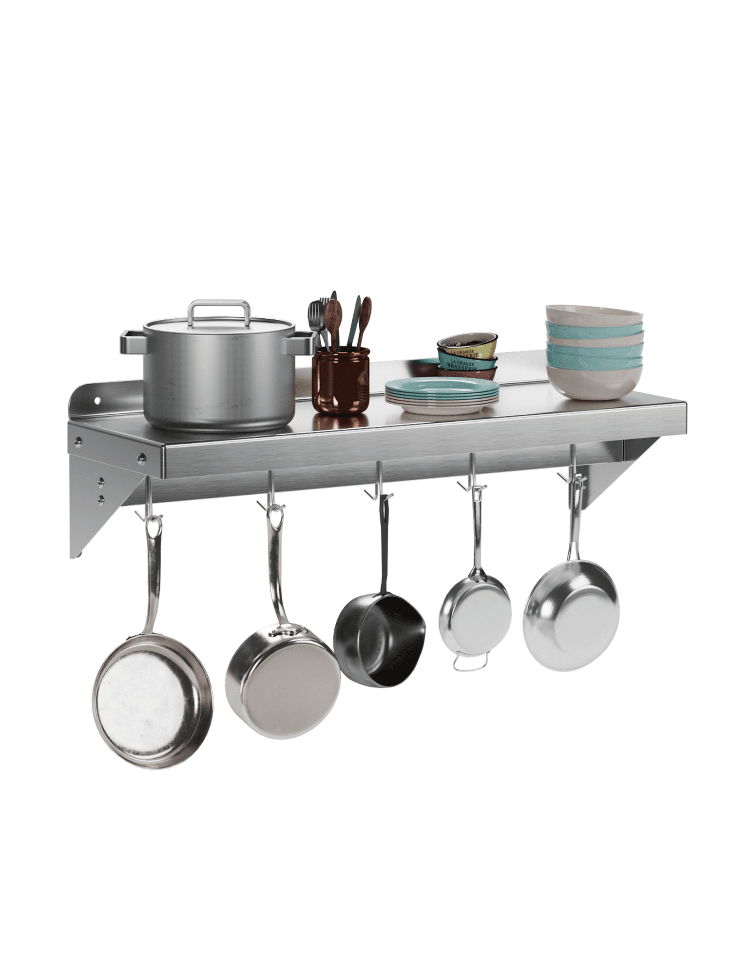 Stainless Steel Wall Mount Shelf 12 X 24 Inch, NSF Certified Shelf With ...