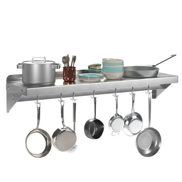 GRIDMANN 12" x 72" NSF Stainless Steel Kitchen Wall Mount Shelf w ...