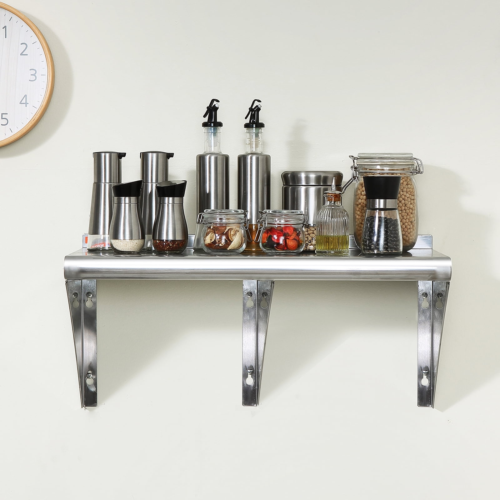 Stainless Steel Wall Mounted Shelf 18 x 72”, NSF, Commercial Wall Shelf ...