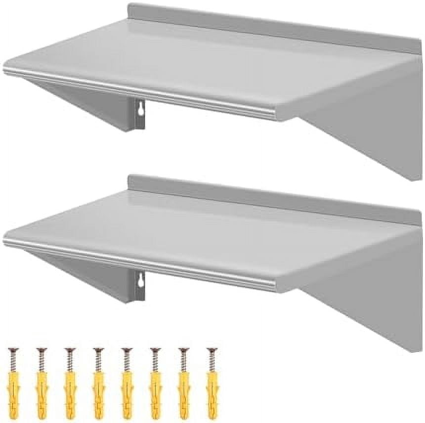 Stainless Steel Wall Mounted Shelves, Floating Shelving with Brackets ...