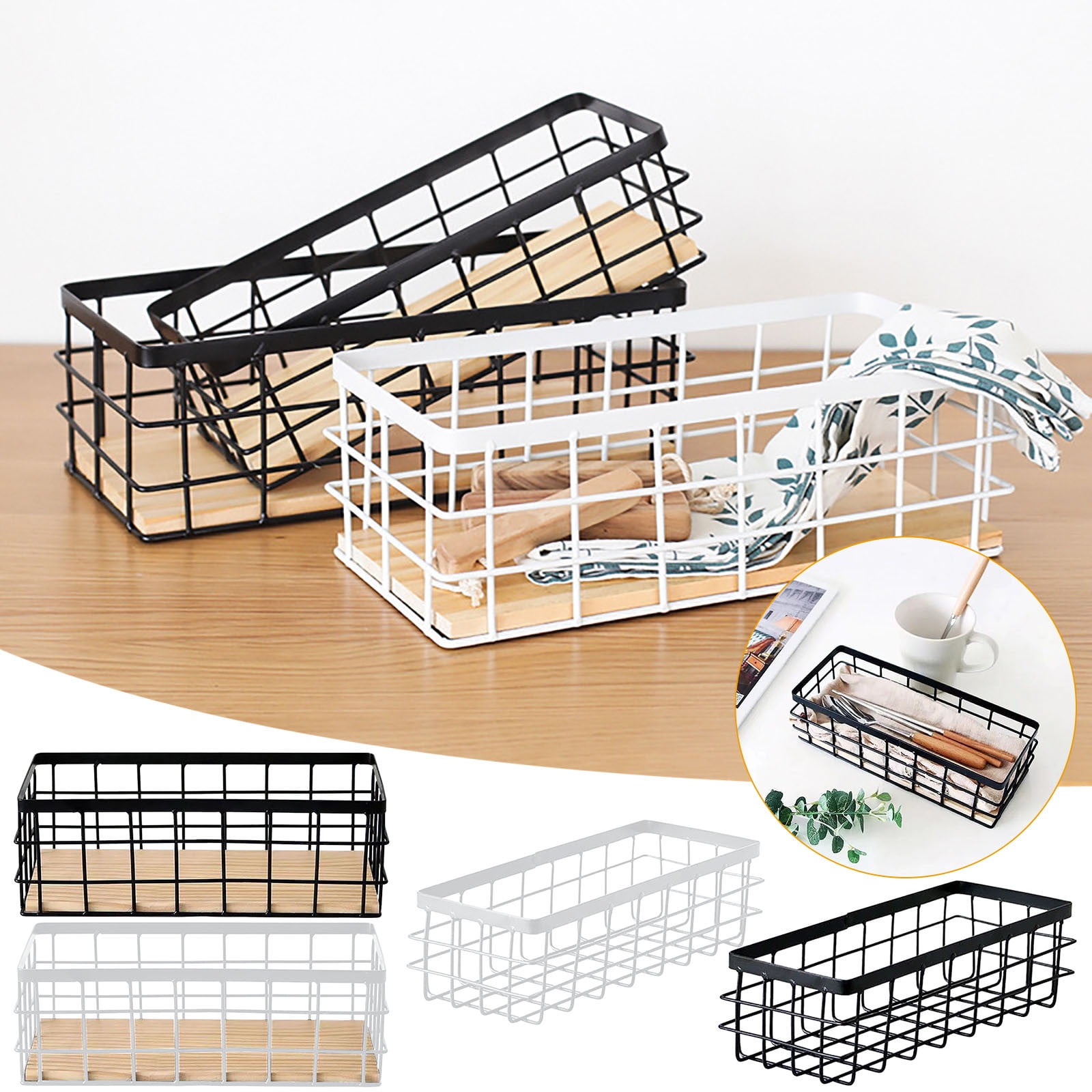 Stainless Steel Wall Mounted Wire Baskets, Adjustable Storage Racks ...