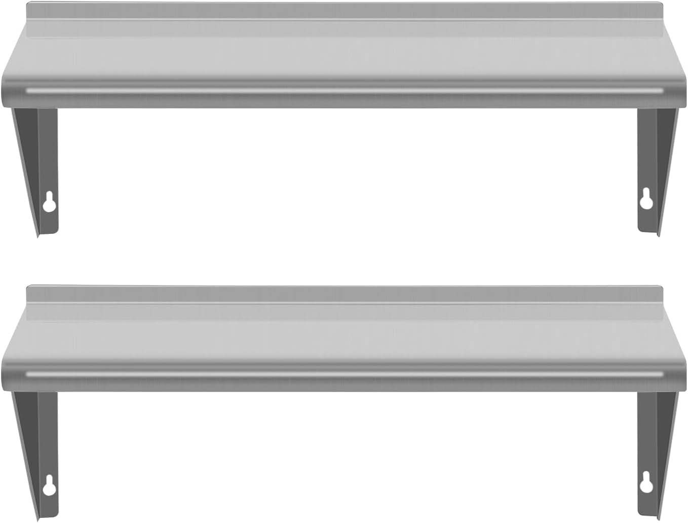 Stainless Steel Wall Shelf 12" x 24" - 2 Pack Heavy Duty Wall Mounted ...