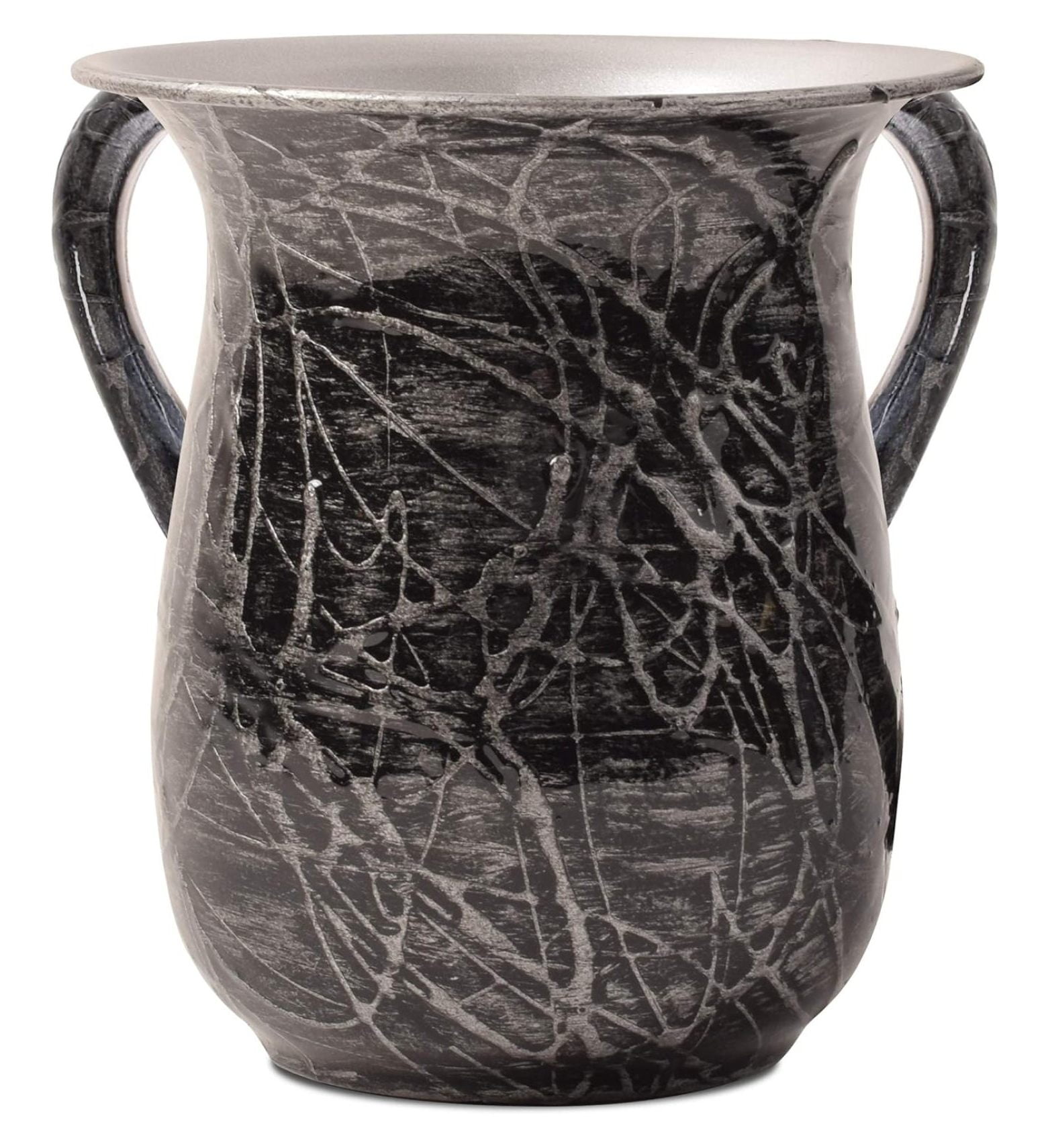 Stainless Steel Washing Cup - Marbleized Black and Silver Netilat ...