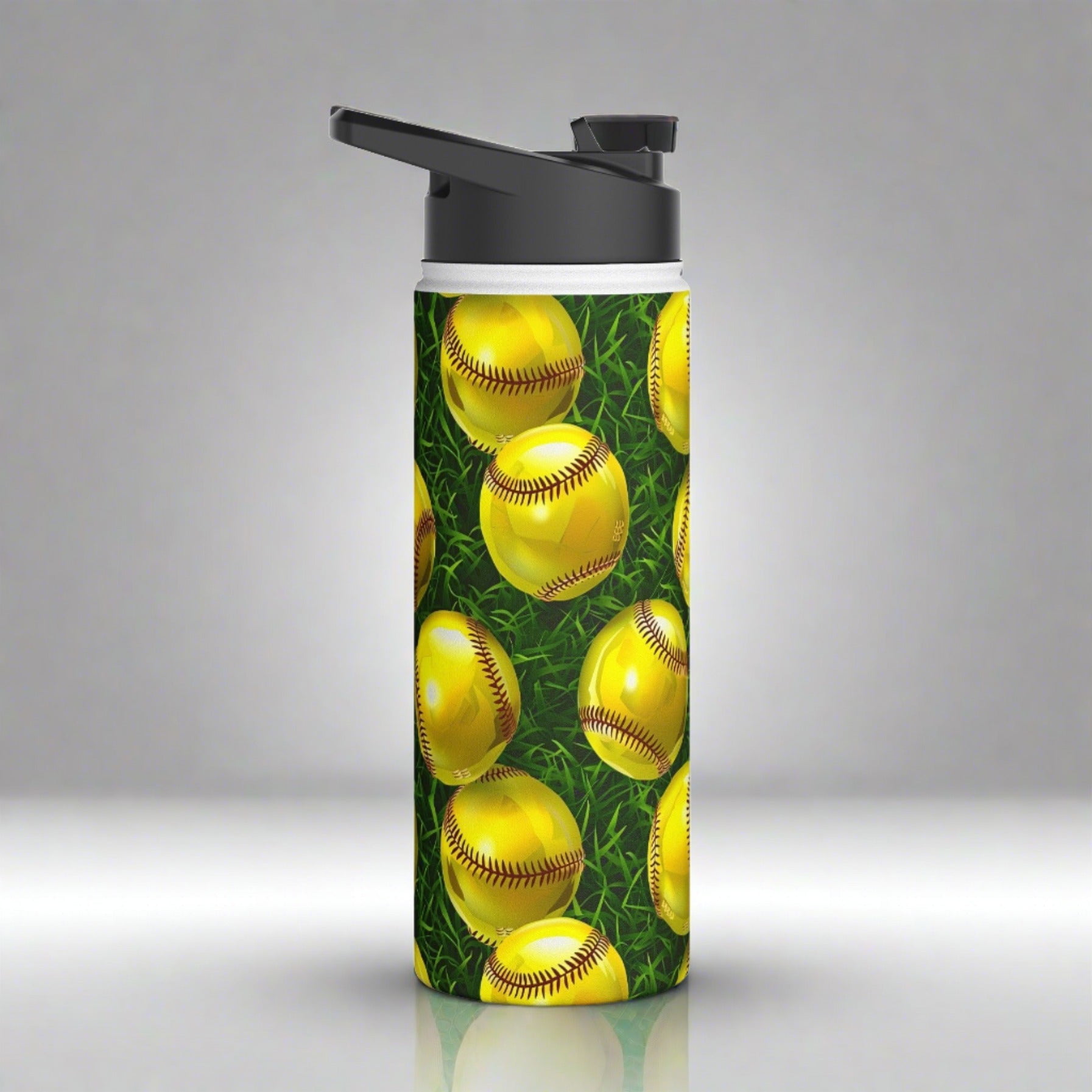 Stainless Steel Water Bottle, 18oz, 3D Softball - Double Wall ...