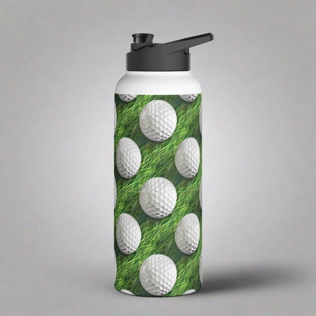 Stainless Steel Water Bottle, 32oz, 3D Golf Ball - Double Wall ...