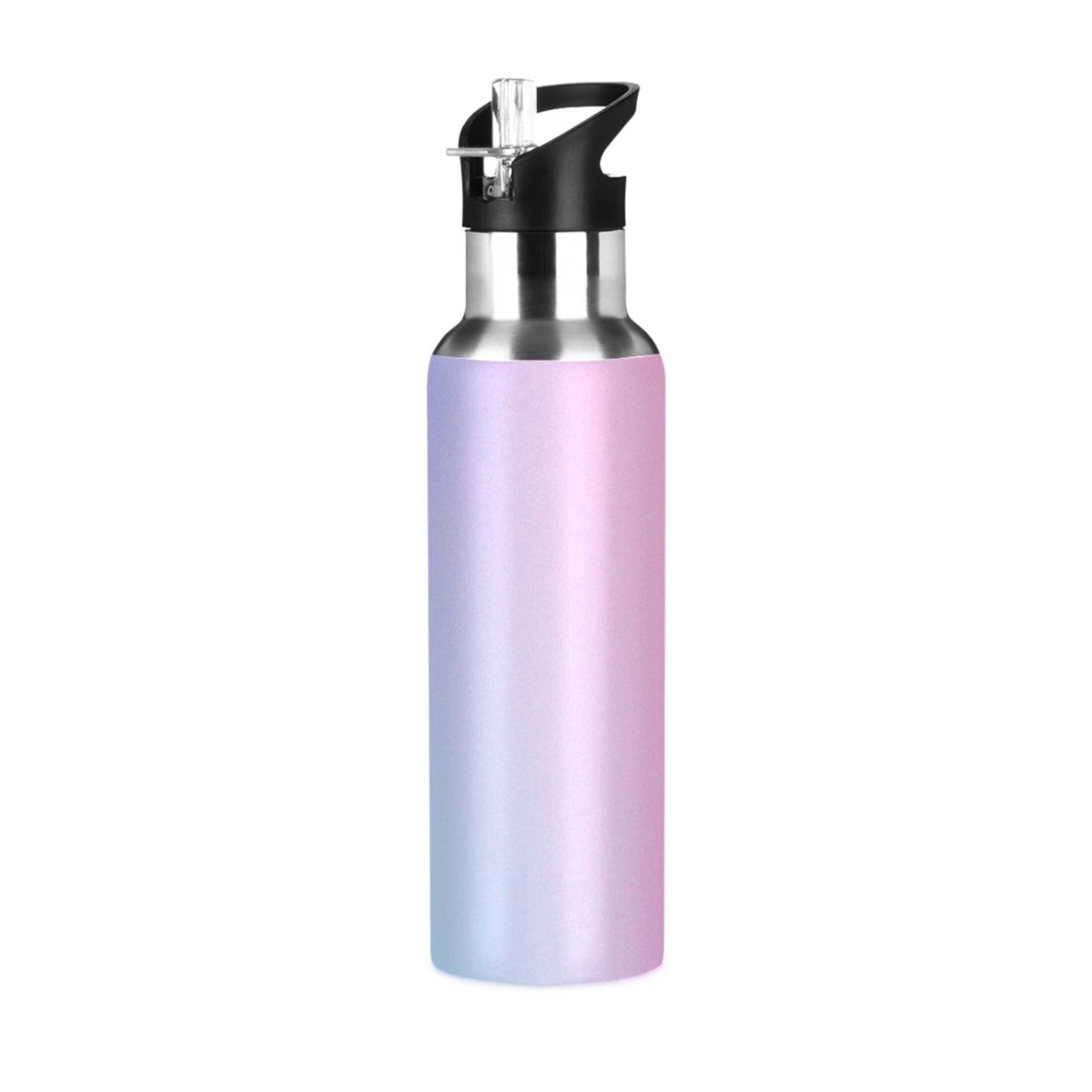 Stainless Steel Water Bottle Gradient Modern Art with Straw Lid Vacuum ...