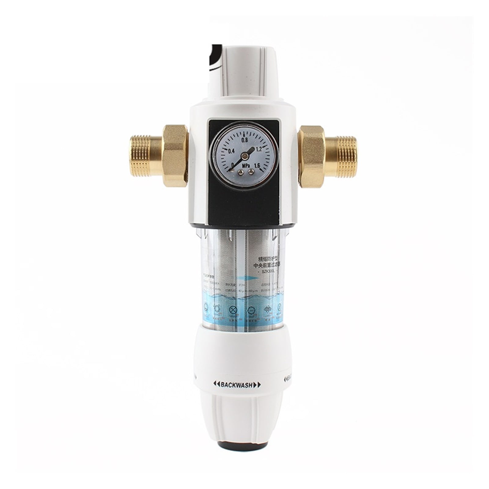 Stainless Steel Water Pre-filter, Pressure Gauge Front Purifier, Copper ...