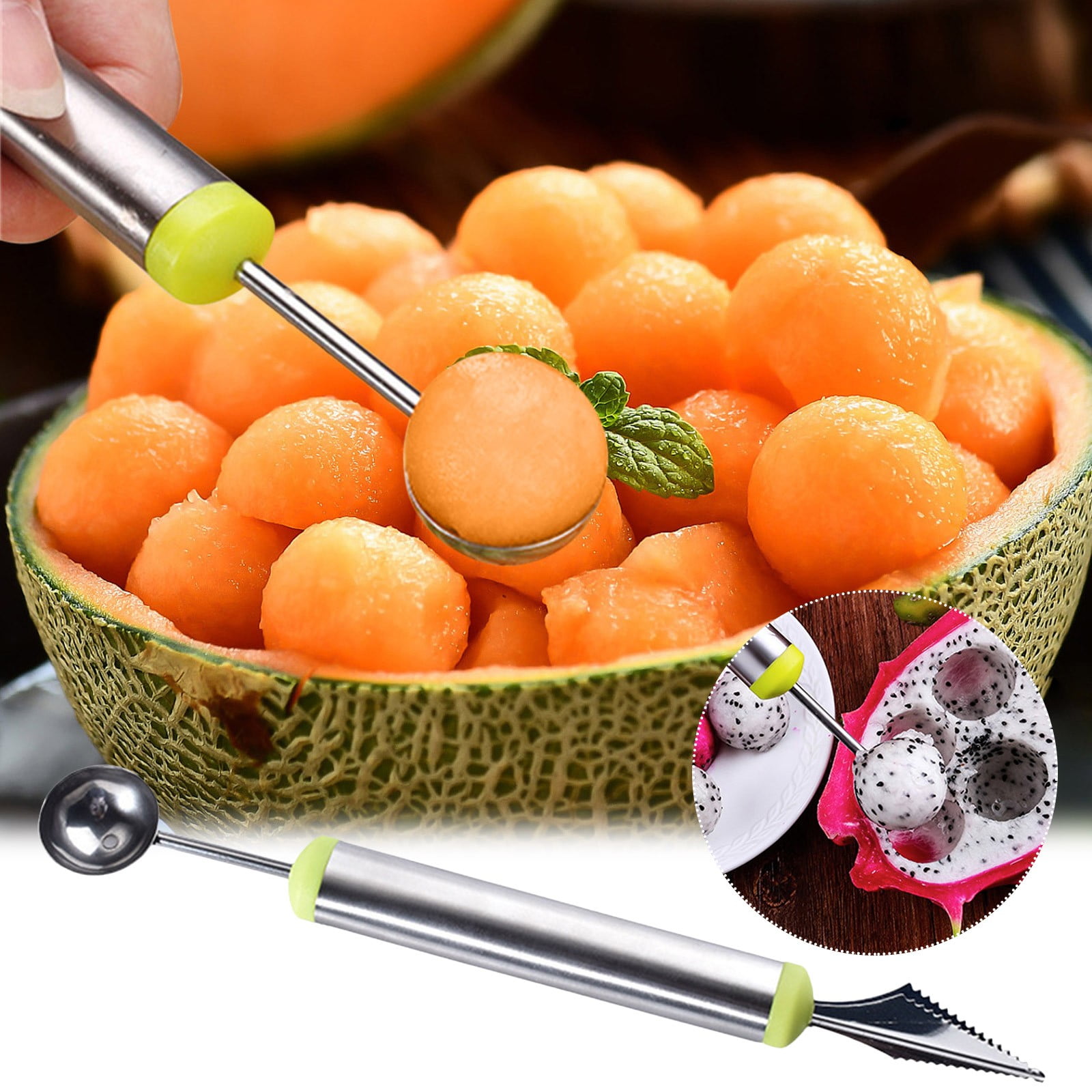 Stainless Steel Watermelon Baller & Fruit Corer Tool | Double-Ended ...