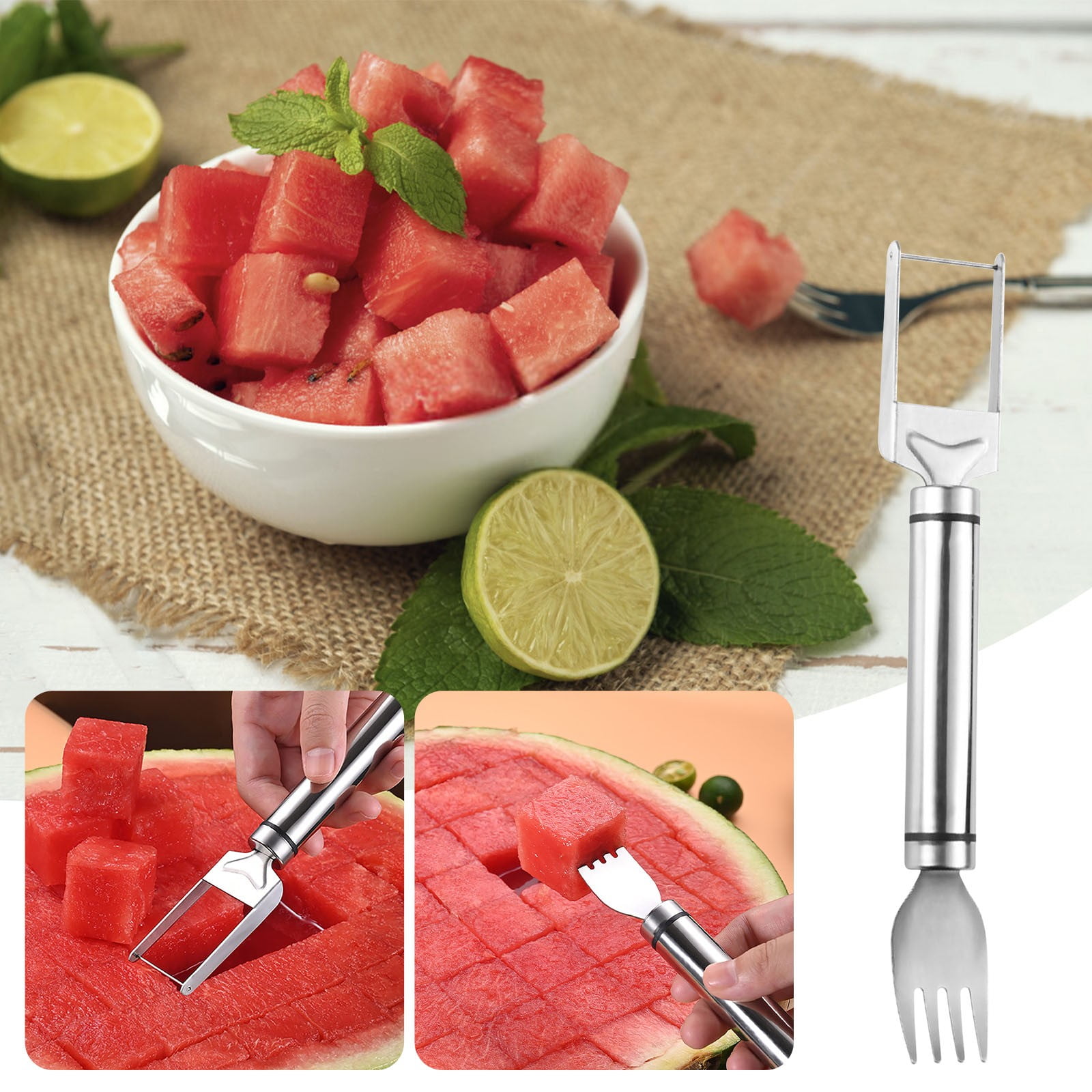 Stainless Steel Watermelon Cutter Multifunctional Watermelon Fork Cut ...