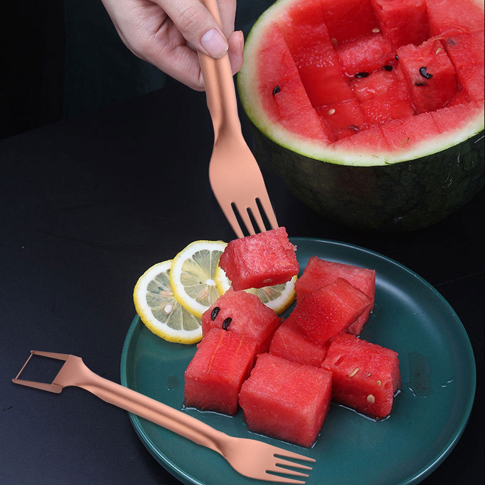 Stainless Steel Watermelon Fork, Multi-functional Dicing Tool, Sharp ...