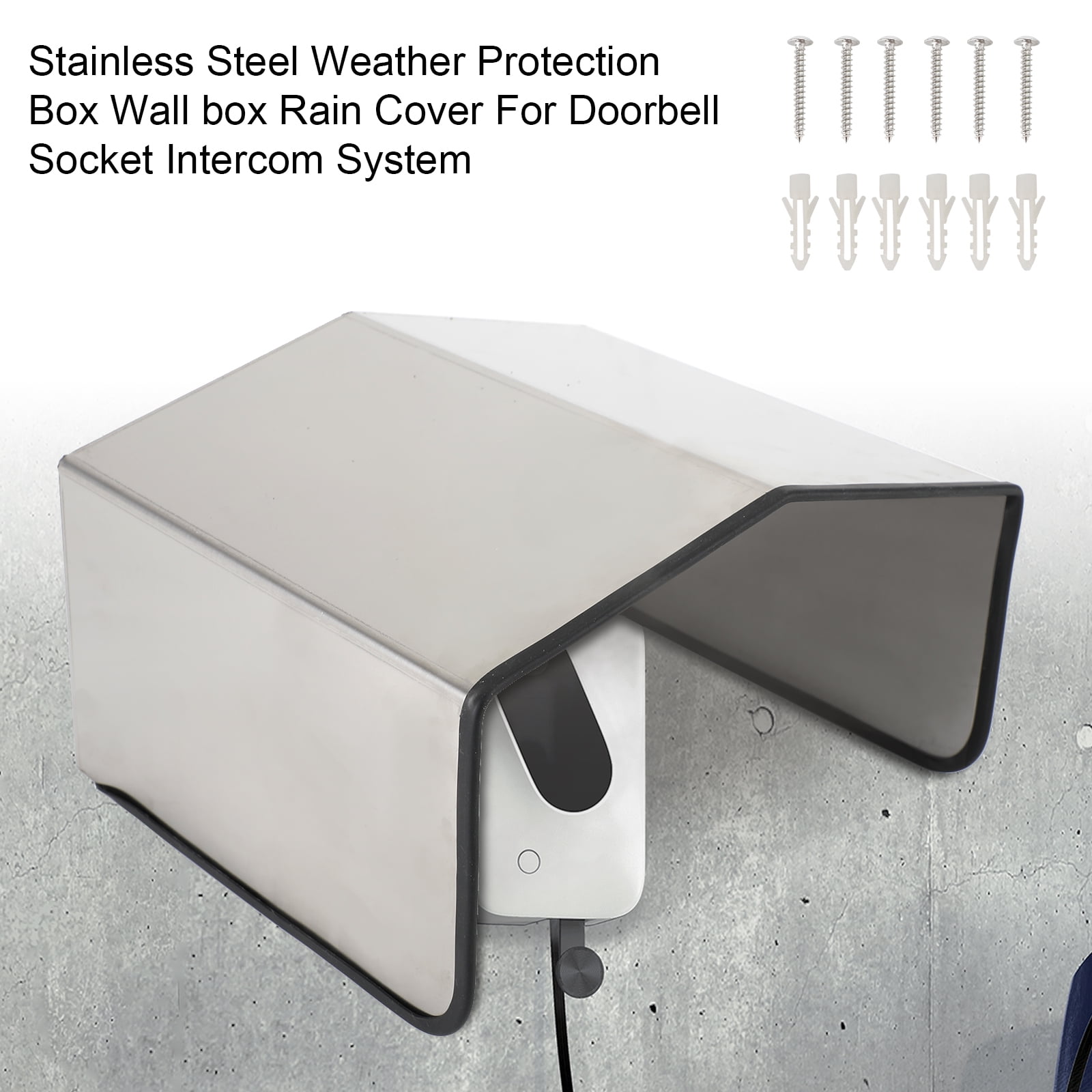 Stainless Steel Weather Protection Box Wall box Rain Cover For Doorbell ...